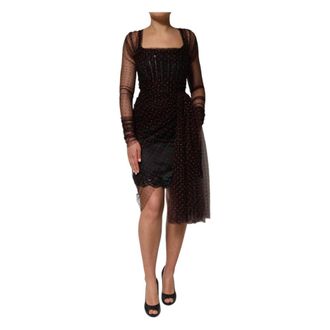 Dolce & Gabbana Schwarzes Sheath Mini Kleid mit Spitzenbesatz - - Dresses - Damen - Schwarzk - S