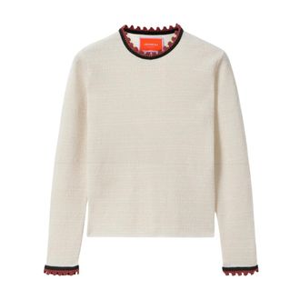 La DoubleJ Picket Rundhals - - Knitwear - Damen - Beige - 2XS