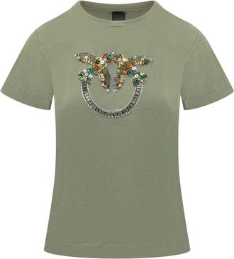 Pinko Pinko, Femme, Tops, Vert, Taille: 36 FR Quentin T-shirt