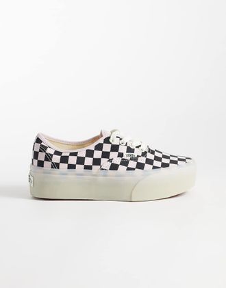 Vans Authentic Stackform Sneaker mit Karomuster in Pink und Schwarz-Rosa