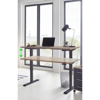 BMG M&ouml;bel BMG M&ouml;bel Schreibtisch h&ouml;henverstellbar, eDition, 138 x 67cm, Wei&szlig;/ Anthrazit