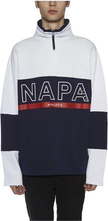 Napapijri Homme, Sweatshirts et sweats &agrave; capuche, Multicolore, Taille: XL Athletic Colorblock Quarter Zip SweaT-shirt