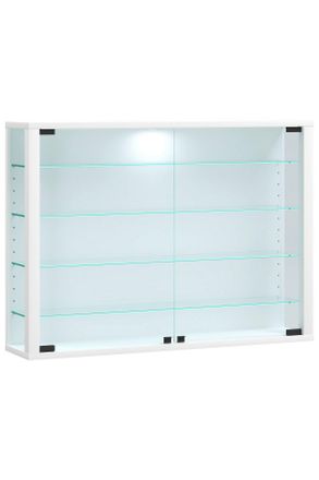 MID.YOU Mid.you H&auml;ngevitrine Vitrosa, Wei&szlig;, Glas, 4 F&auml;cher, 83x60x18 cm, h&auml;ngend, Wohnzimmer, Wohnw&auml;nde, Vitrinenschr&auml;nke