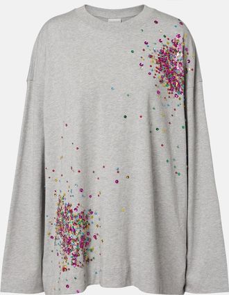 Dries Van Noten Verziertes T-Shirt aus Baumwoll-Jersey