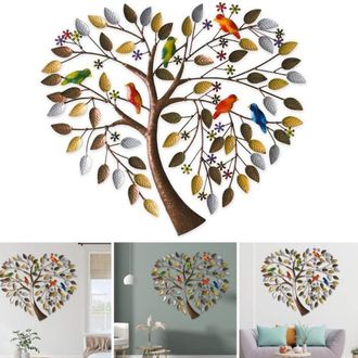 Generic ZZYYZZ V&ouml;gel auf AST, Metall-Wanddekoration, Fliegende V&ouml;gel, Metall-Wandkunst, Bunte Baum-Wandskulptur, schmiedeeiserne Wanddekoration, h&auml;ngendes Wan