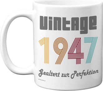 Stuff4 78. Geburtstagsgeschenke - Vintage 1947 Gealtert zur Perfektion Tasse - Geburtstag Retro Tasse für Männer und Frauen, 325 ml Premium-Keramiktasse, Spü