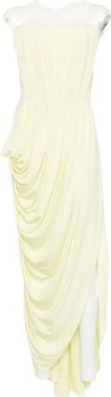 Stella McCartney Femme, Robes, Jaune, Taille: 36 FR Robe drap&eacute;e asym&eacute;trique &agrave; ourlet fendu sur le c&ocirc;t&eacute;