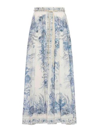Zimmermann Jupe Midi - Bleu