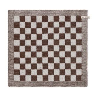Knit Factory K&uuml;chentuch Block - K&uuml;chenhandt&uuml;cher - Abtrockent&uuml;cher f&uuml;r die K&uuml;che - K&uuml;chen Must Haves - Block Motiv - Ecru/Chocolate - Dunkelbraun - Traditioneller 
