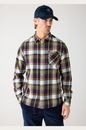Knowledge Cotton Apparel Herren vegan Hemd Flanell Light Kariert Blau