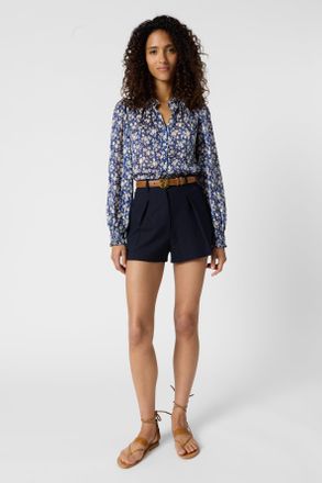 Gerard Darel Chemise &agrave; fleurs et lurex - CASY - Encre