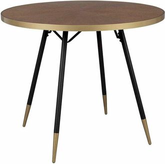 M&S Collection M&s - Table &agrave; manger ronde 91 cm en bois marron et or - denise