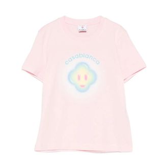Casablanca Airbrush Smiley T-Shirt - - Tops - Damen - Rosa - XS
