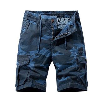 Generic Short court pour homme - Short en jean d&eacute;contract&eacute; avec poches - Grande taille, bleu, 38