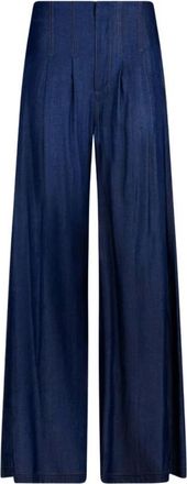 Liu Jo Femme, Pantalons, Bleu, Taille: 40 FR Pantalon &Eacute;vas&eacute; Taille Haute