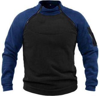 Onsoyours Vestes dhiver en Polaire pour Homme Chaud sans Capuche pour des Sports Manteau Veste Tactique Militaire dautomne Le Travail et Le Loisir Z1 Marine XL