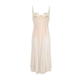 Elisabetta Franchi Damen, Kleider, Beige, LGr&ouml;&szlig;e