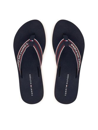 Tommy Hilfiger Zehentrenner Th Corporate Wedge Summer Sandal FW0FW09695 Dunkelblau