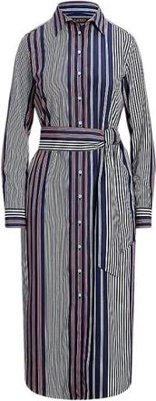 Ralph Lauren Robe midi ray&eacute;e avec ceinture - Femme - Robes - Multicolore - Taille: 34 FR