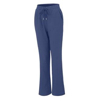 Generic Pantalon en lin pour femme - Coupe droite - Taille haute - Cordon de serrage - Coupe ample - Avec poches lat&eacute;rales, bleu, 3XL