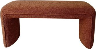 DRAWER Banc rembourré en tissu bouclette L100cm - Rouille - FULL