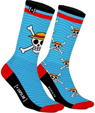 Capslab Herrensocken, One Piece, Baumwolle, 1 Paar Fantasie-Socken, limitierte und originelle Edition, Türkis/Rot/Schwarz/Weiß, 39-42