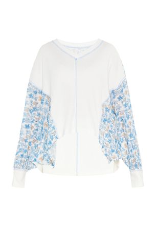 Felipa Bluse Frauen wei&szlig; blau
