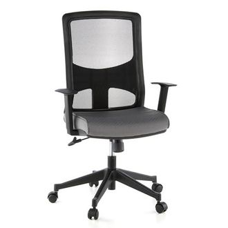 hjh OFFICE 653140 B&uuml;rostuhl LAVITA Stoff/Netz Schwarz/Grau Drehstuhl ergonomische R&uuml;ckenlehne, Armlehnen verstellbar