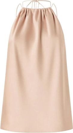 Pinko Pinko, Femme, Blouses et Chemises, Beige, Taille: 38 FR Carota Top Satin