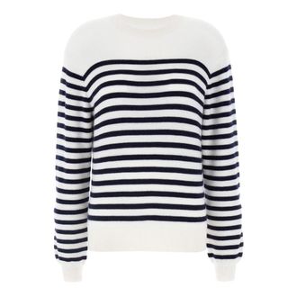 Khaite Viola Gestreifter Kaschmirpullover - - Knitwear - Damen - Wei&szlig; - S