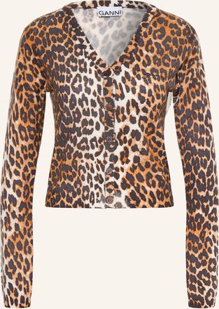 Ganni Strickjacke Aus Merinowolle beige