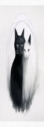 Generic &Eacute;charpe Foulard Longue Wrap Foulard Impression de deux chats qui senlacent Hiver &Eacute;charpe Femme pour Femmes Party Homme 68x196cm