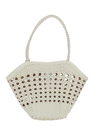 Osoi Womens Shoulder Bag Lip White Leather Recycled