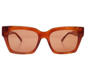 Jimmy Choo London Havana Square Framed Caramel/Red Sunglasses