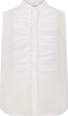 P.A.R.O.S.H. P.a.r.o.s.h., Femme, Blouses et Chemises, Blanc, Taille: 38 FR Haut &agrave; volants