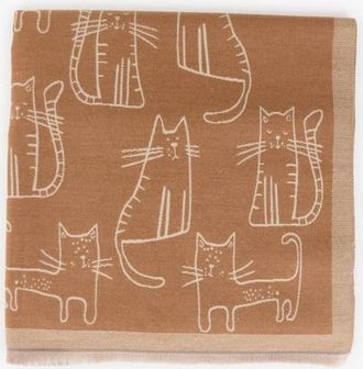 Au Printemps Paris Jacquard Chat Schal - Brown