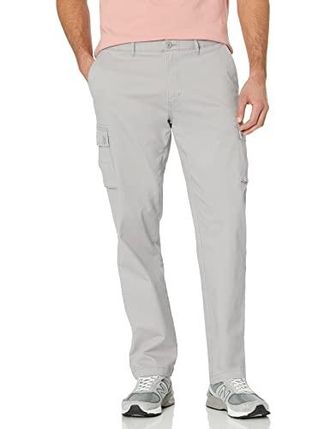 Amazon Essentials Pantalon Cargo Extensible, Coupe ajustée (Grandes Tailles Disponibles) Homme, Gris Clair, 31W / 30L