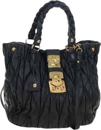 Miu Miu Sac cabas Pre-owned - Femme - Pre-owned - Noir - Taille: ONE Size