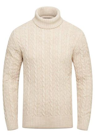 Behype. Rollkragenpullover BSLANA Grobstrick Zopf-Muster Winterpullover Strickpullover