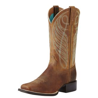Ariat Western Cowboy-Stiefel f&uuml;r Damen, mit breitem Zehenbereich, Braun (Powder Brown), 36.5 EU
