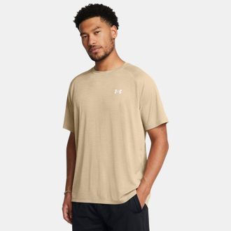 Under Armour Tech Textured Kurzarm-Oberteil f&uuml;r Herren Taupe Dusk / Schwarz XL
