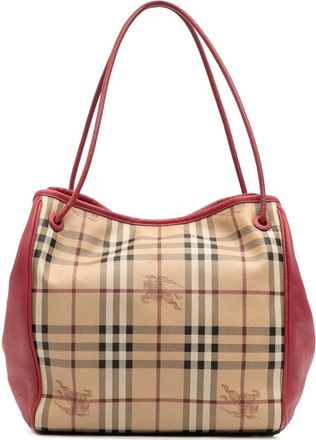 Burberry Shopper - Small Haymarket Check Coated Canvas Canterbury Tot - Gr. unisize - in Braun - für Damen