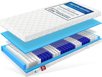 Matratzen Perfekt 7-Zonen Taschenfederkern Köln 160x200 cm 20 cm Höhe Härtegrad H2 Orthopädisch mit exzellenter Punktelastizität Waschbarer Bezug (bis 60°C) Allergikerf