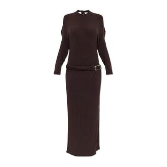 The Attico Langes Kleid mit G&uuml;rtel - - Dresses - Damen - Braun - 2XS