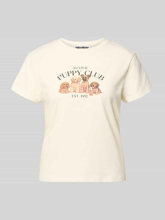 Review T-Shirt mit Motiv-Print und Rundhalsausschnitt