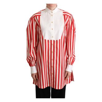 Dolce & Gabbana Femme, Robes, Rouge, Taille: 36 FR Chemise Polo &agrave; Manches Longues avec Col