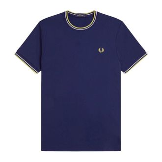 Fred Perry Baumwollstrick-T-Shirt - - Tops - Herren - Blau - XL
