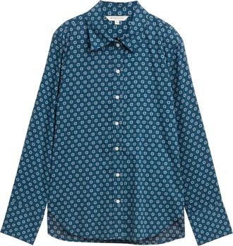 Tom Tailor Damen 1047586 Hemdbluse mit Muster, 38407-Teal Geometric Minimal Design, 42