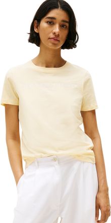 Tommy Hilfiger Damen T-Shirt Kurzarm Logo Rundhalsausschnitt, Gelb (Frozen Custard), XXL