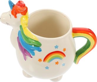 TOPBATHY Einhorn Cartoon Keramikbecher F&uuml;r Tasse Mit Hei&szlig;er Schokolade Lustige Kaffeetasse Dekorativer Becher F&uuml;r Tee Und Camping
